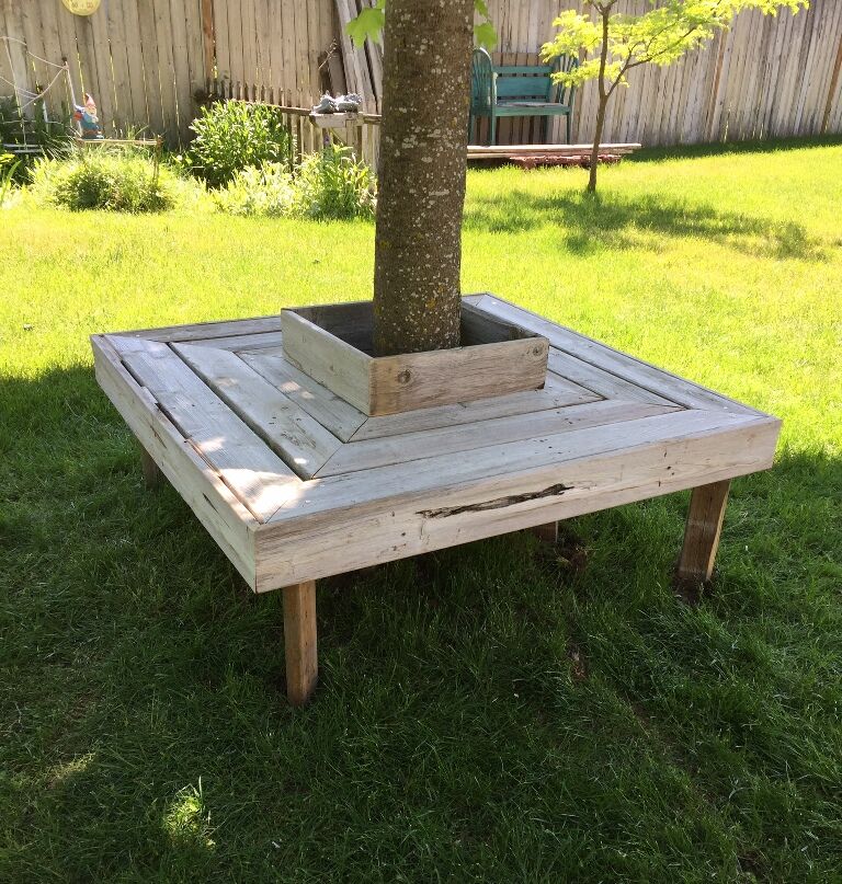 DIY Wood Tree Bench Plans | My Perpetual Project